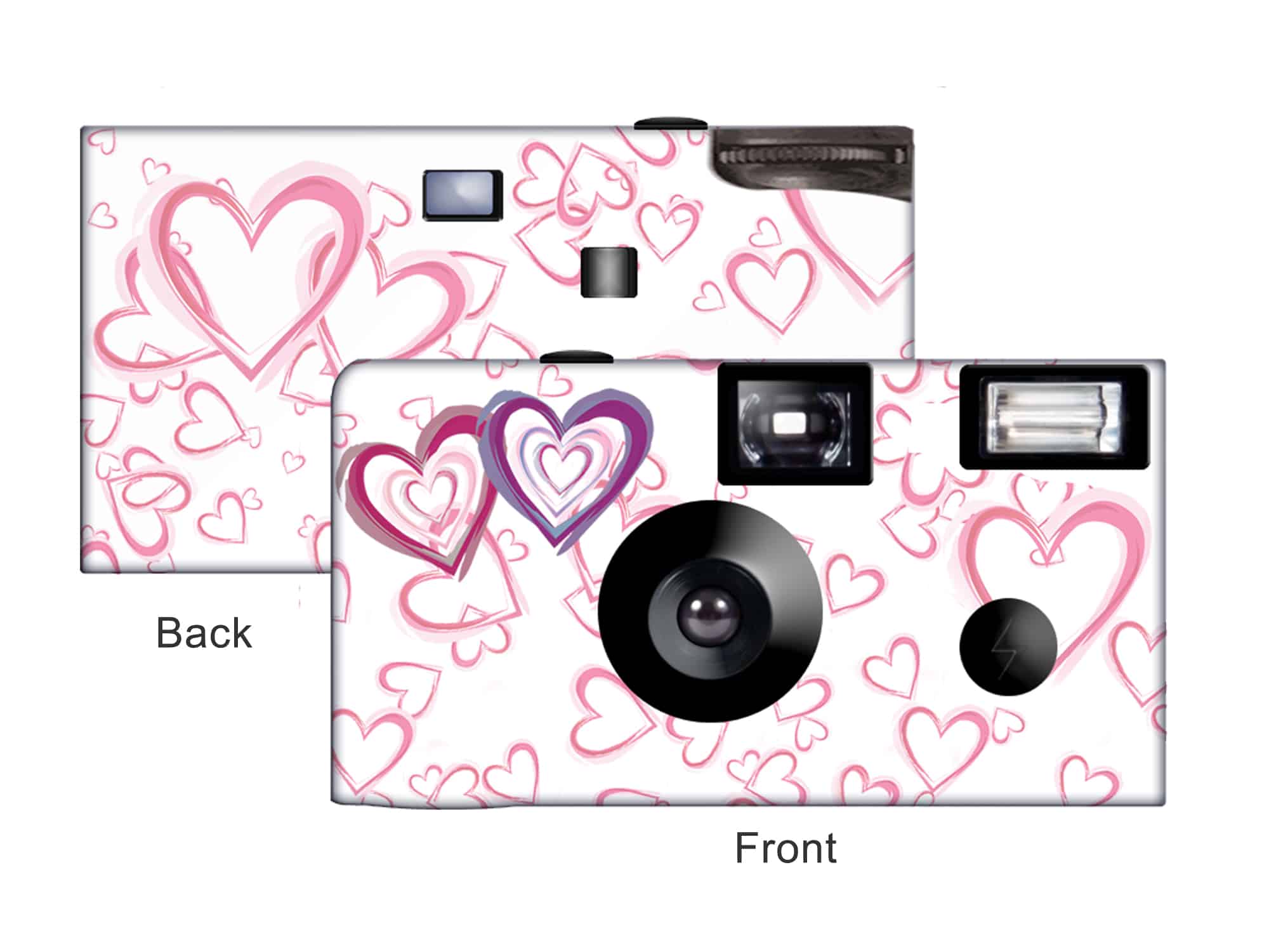 Wedding Hearts Custom Disposable Camera - Custom Camera Collection